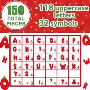 Office | 15 Pcs Large 6 Bulletin Board Letters Set Strawberry Classroom ...
